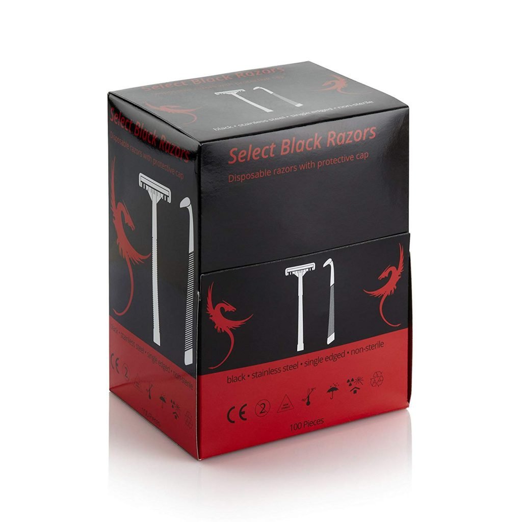 Box of 100 Disposable Select Black Razors – tattgear.com